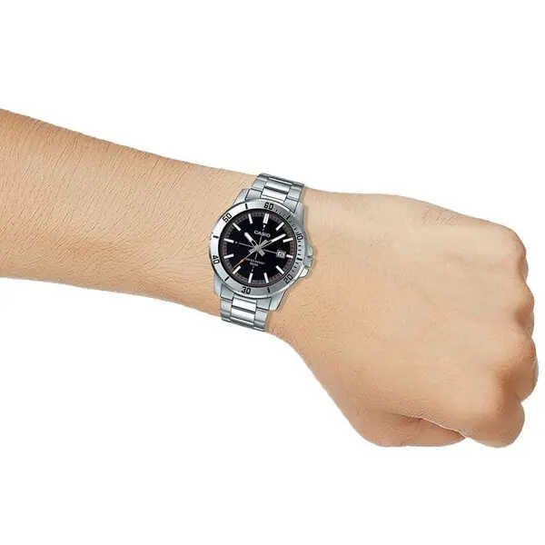 Casio Stainless Steel Quartz Analog Watch - Silverblack