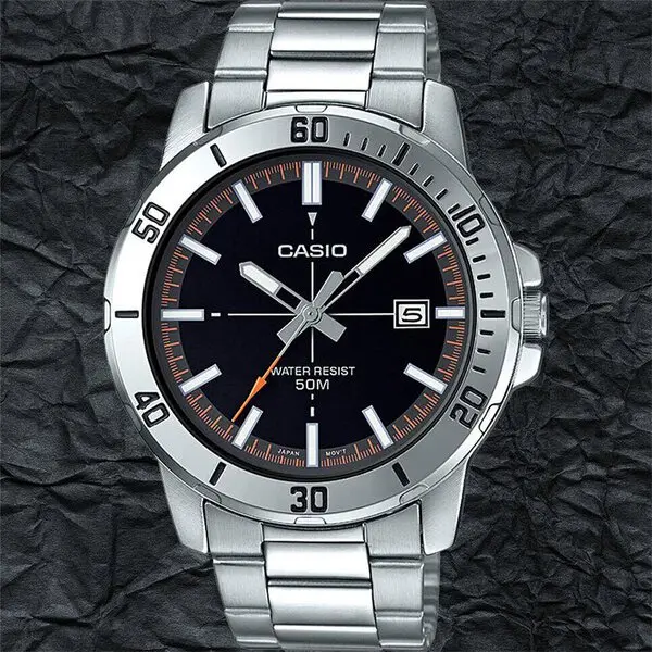 Casio Stainless Steel Quartz Analog Watch - Silverblack