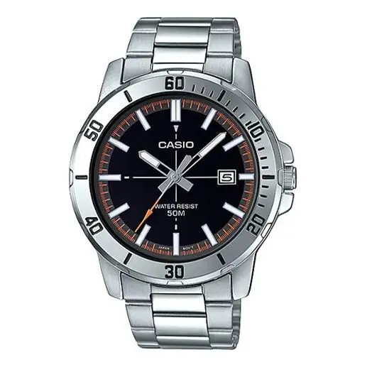 Casio Stainless Steel Quartz Analog Watch - Silverblack