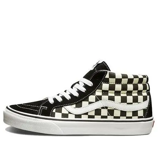 VANS Sk8-mid Reissue Checkerboard High Top Sneakers - Black