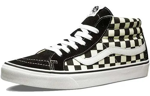 VANS Sk8-mid Reissue Checkerboard High Top Sneakers - Black