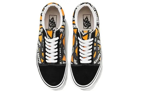 VANS Old Skool Alphabet Print Sneakers - Black/yellow