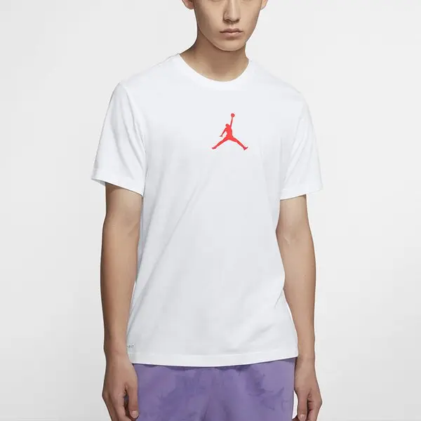 JORDAN Jumpman Logo Printing Pullover Round Neck Short Sleeve - White