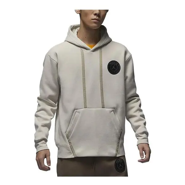 JORDAN Paris Saint-germain Logo Hoodie - Light Bone/black