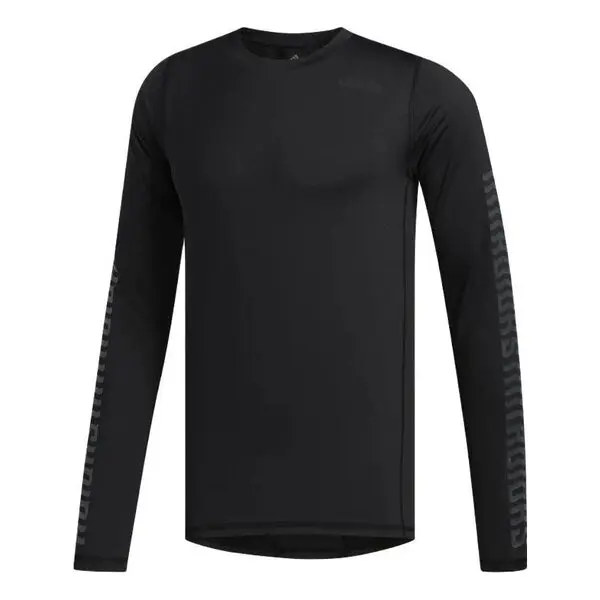 Adidas Alphaskin Graphic Long Sleeve T-shirt - Black