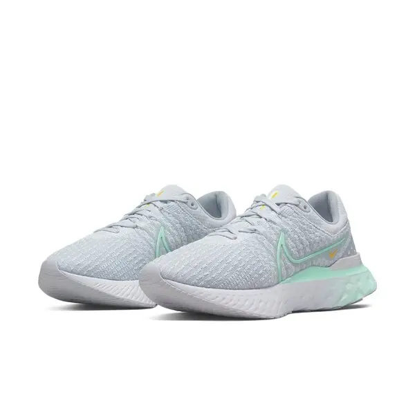 Nike React Infinity Run Flyknit 3 Athletic Sneakers - Gray/green