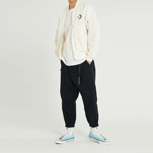 CONVERSE Solid Color Woven Casual Trousers
