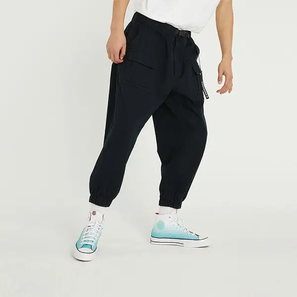 CONVERSE Solid Color Woven Casual Trousers