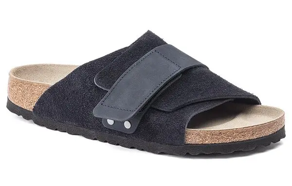 BIRKENSTOCK Kyoto Nubuck-suede Leather Sandals - Blue