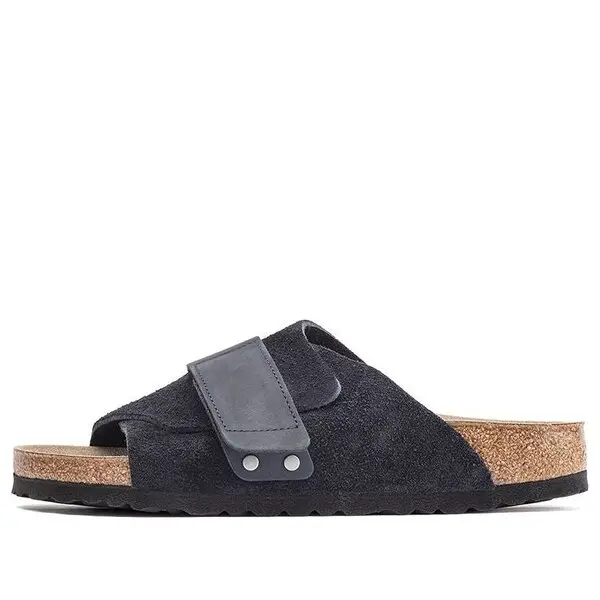 BIRKENSTOCK Kyoto Nubuck-suede Leather Sandals - Blue