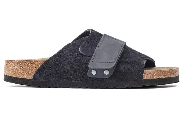 BIRKENSTOCK Kyoto Nubuck-suede Leather Sandals - Blue