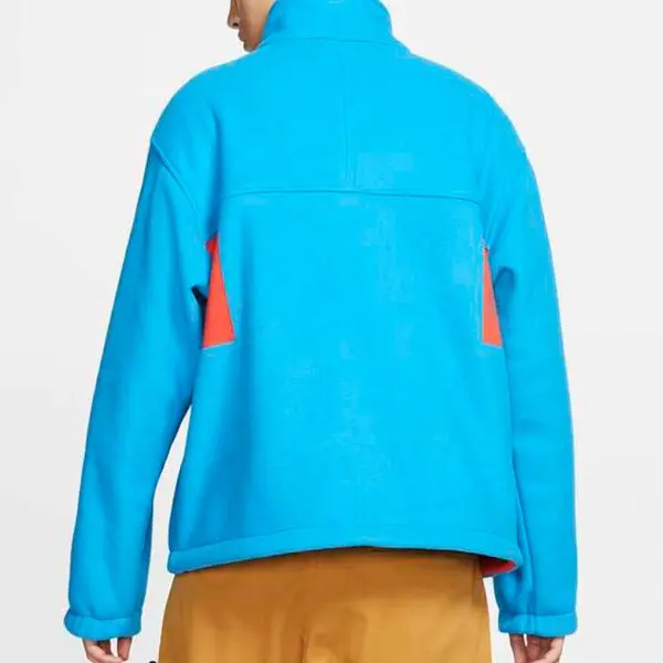 Nike Fleece Jacket With Contrasting Color Panels - Blue