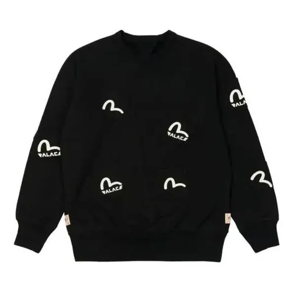 PALACE X Evisu Fw21 Multi Pocket Crew Sweatshirt - Black