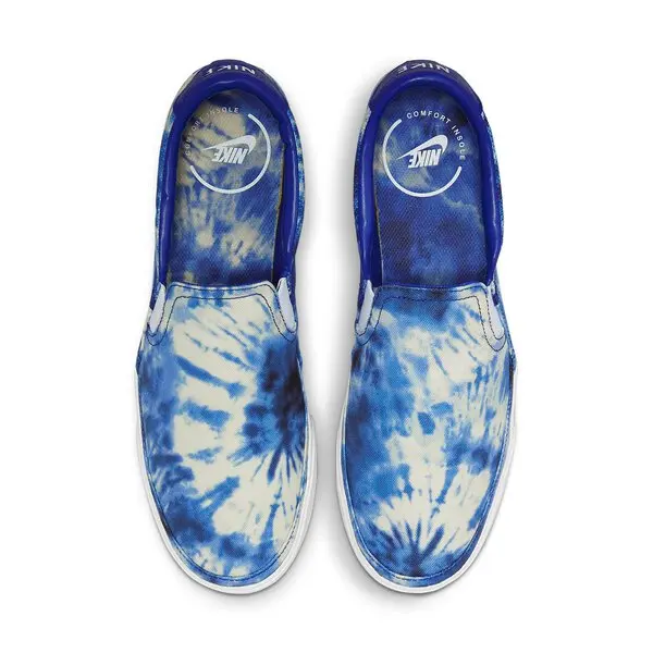 Nike Court Legacy Print Tie-dye Slip-on Sneakers - Blue