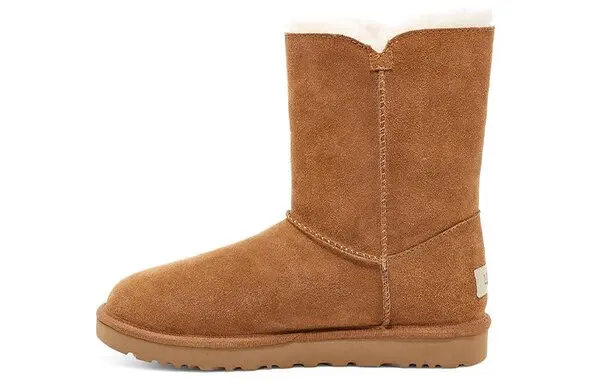 UGG Bailey Button Charm Metallic Alphabet Version Boots - Chestnut Brown