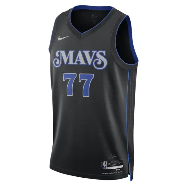 Nike Nba Luka Doncic Dallas Mavericks 2023/24 City Edition Swingman Jersey #77 - Black/blue