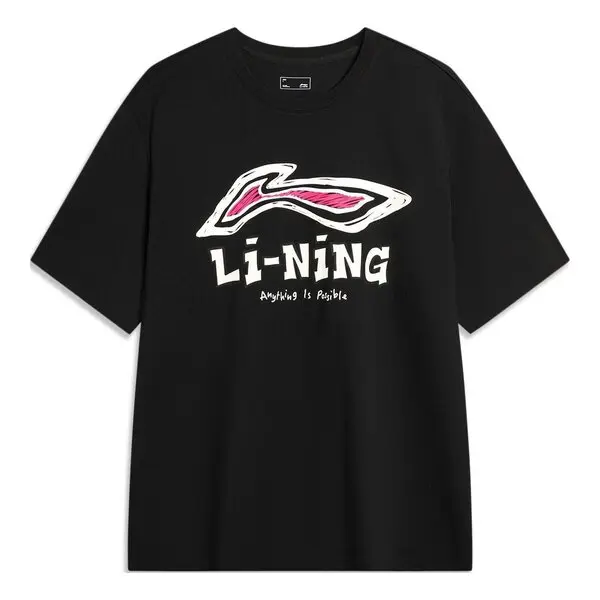 LI-NING Anything Is Possible Graphic T-shirt 'black - Black/multi-color