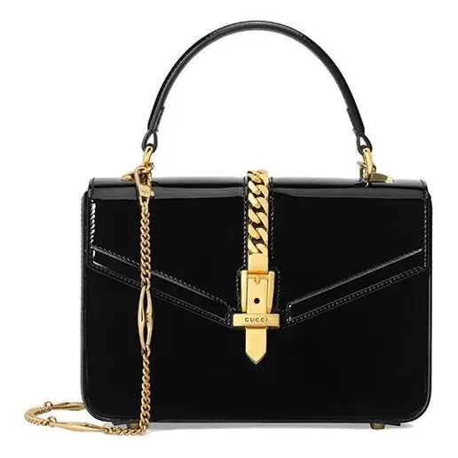 Gucci Sylvie 1969 Leather Hand Bag Mini - Black