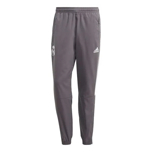 Adidas Real Ssp Pnt Real Madrid Soccer/football Slim Fit Training Sports Long Pants Gray - Light Gray