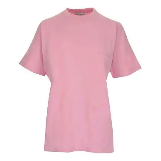 Balenciaga Alphabet Logo Printing Loose Short Sleeve T-shirt - Pink