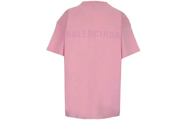Balenciaga Alphabet Logo Printing Loose Short Sleeve T-shirt - Pink