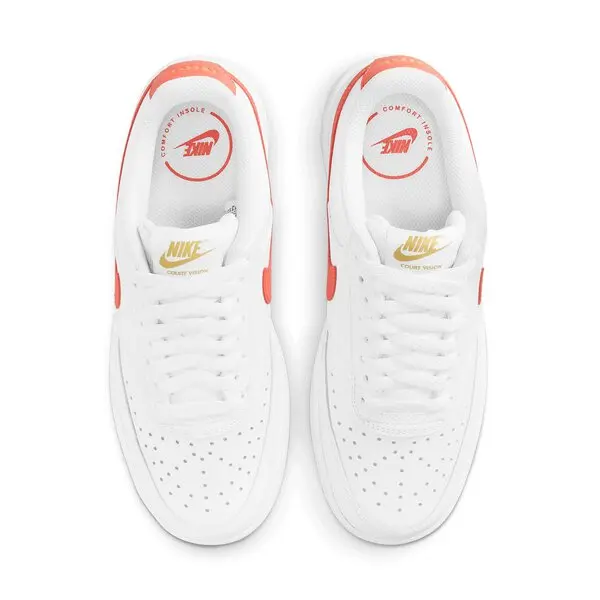 Nike Court Vision Low Top Sneakers - White/red