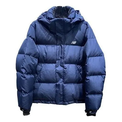NEW BALANCE Puffer Jacket With Hood - Blue/white