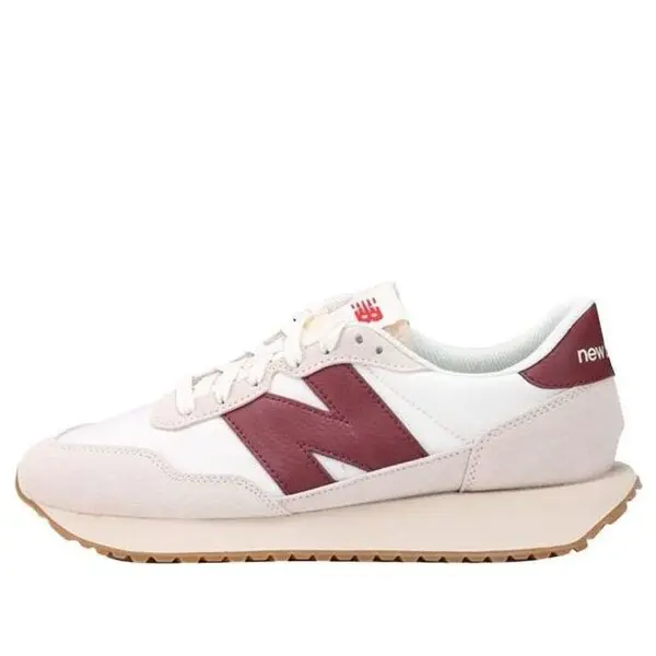 NEW BALANCE 237 "white Burgundy" Low Top Sneakers - Khaki/red
