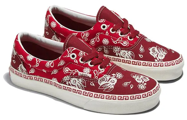 VANS Era Red White Sneakers - Red/white