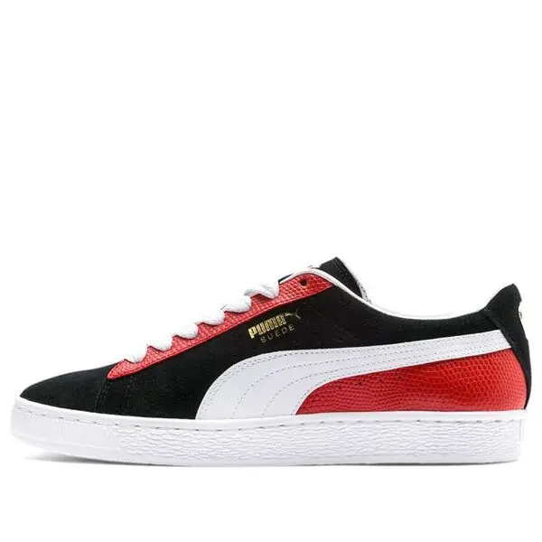 PUMA Suede Classic Block Low Top Sneakers - Black/red