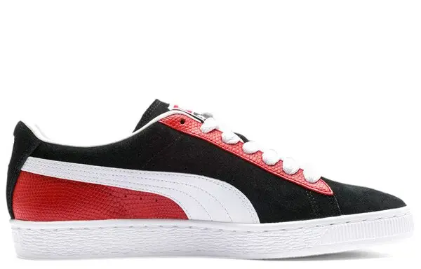 PUMA Suede Classic Block Low Top Sneakers - Black/red