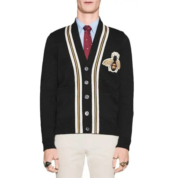 Gucci Bee Patch Cardigan 'black