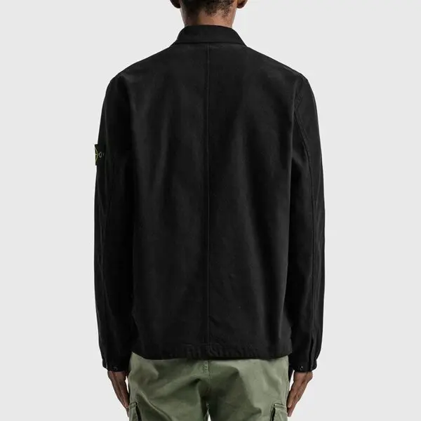 Stone Island Garment Dyed Zip Shirt Overshirt - Black