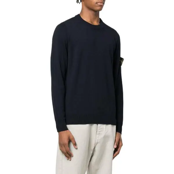 Stone Island Crewneck Pullover Sweatshirt - Navy