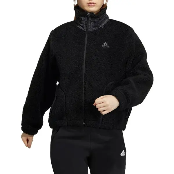 Adidas Fleece Jacket With Stand Collar