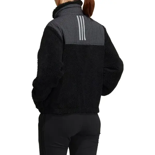 Adidas Fleece Jacket With Stand Collar
