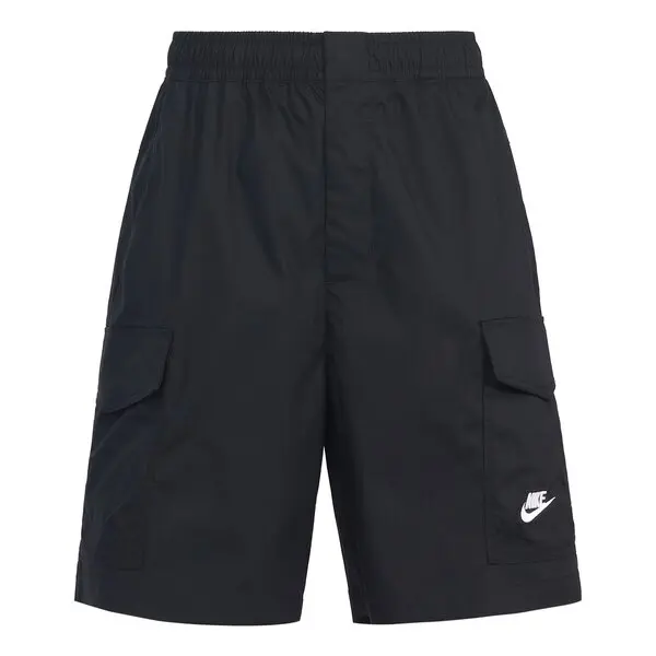 Nike Sport Essentials Solid Color Logo Embroidered Big Pocket Straight Shorts - Default Color