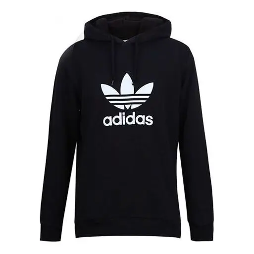 Adidas Originals Trefoil Casual Sports Hooded Pullover - Black
