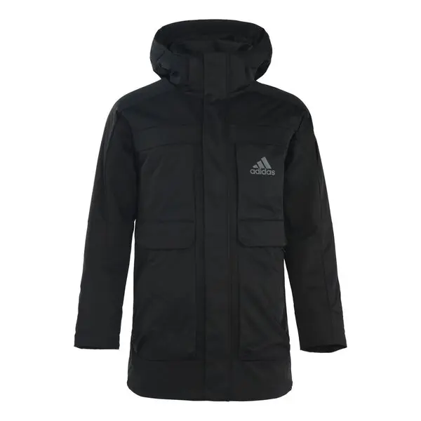 Adidas Outdoor Sport Hooded Down Jacket - Black