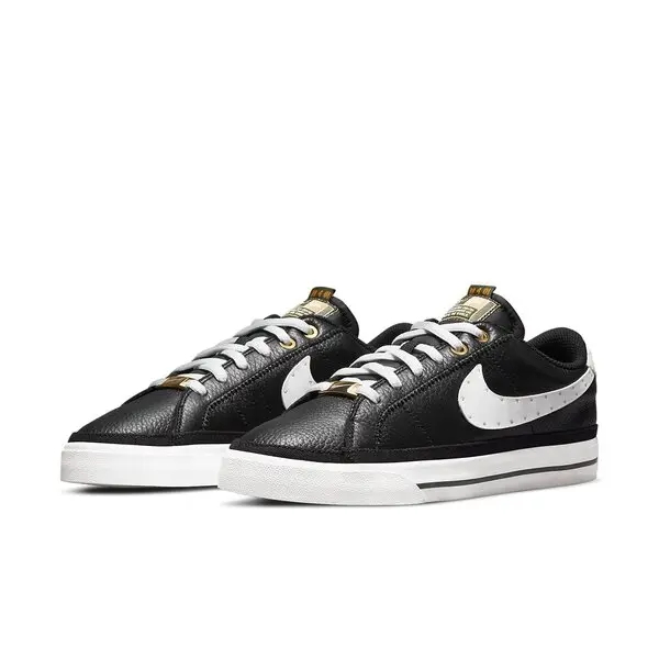 Nike Serena Williams Design Crew X Court Legacy "black Metallic Gold - Black/white