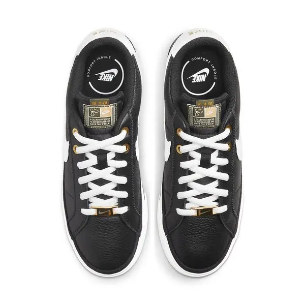Nike Serena Williams Design Crew X Court Legacy "black Metallic Gold - Black/white