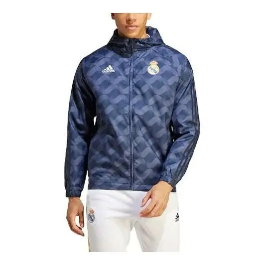 Adidas Real Madrid Dna 23/24 Windbreaker Jacket - Blue