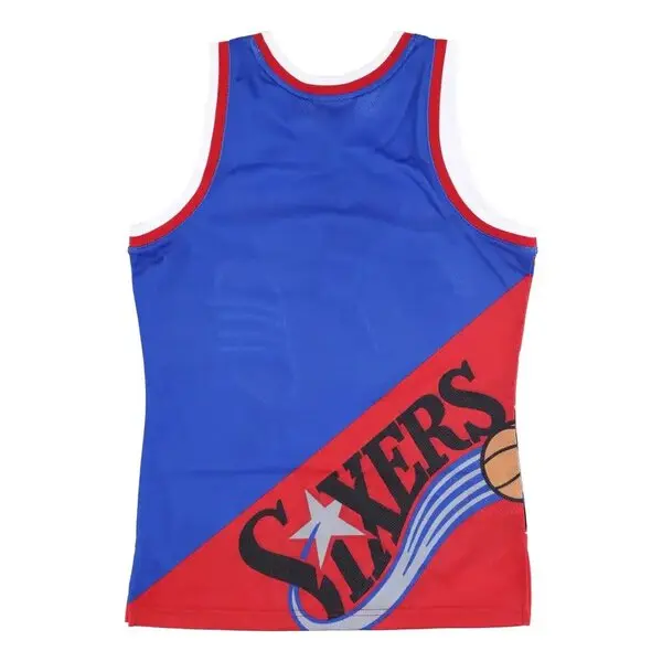 Mitchell & Ness X Nba Philadelphia 76ers Big Face Fashion Tank - Blue/red
