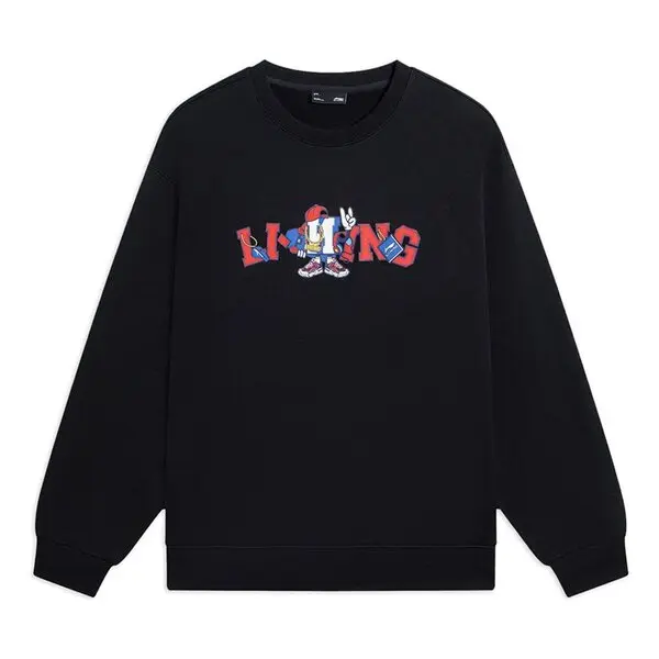 LI-NING Crewneck Sweatshirt With Graphic - Black/multi-color