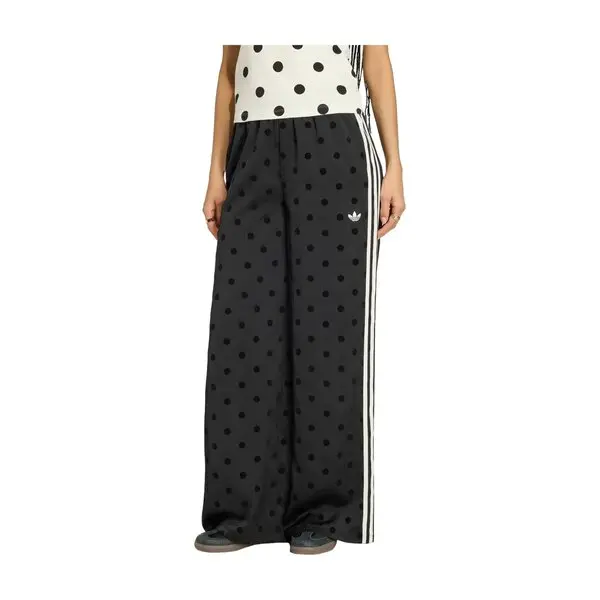 Adidas Satin Polka Dot Wide Leg Pants - Black