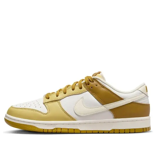 Nike Dunk Low Bronzine Athletic Sneakers - White/gold