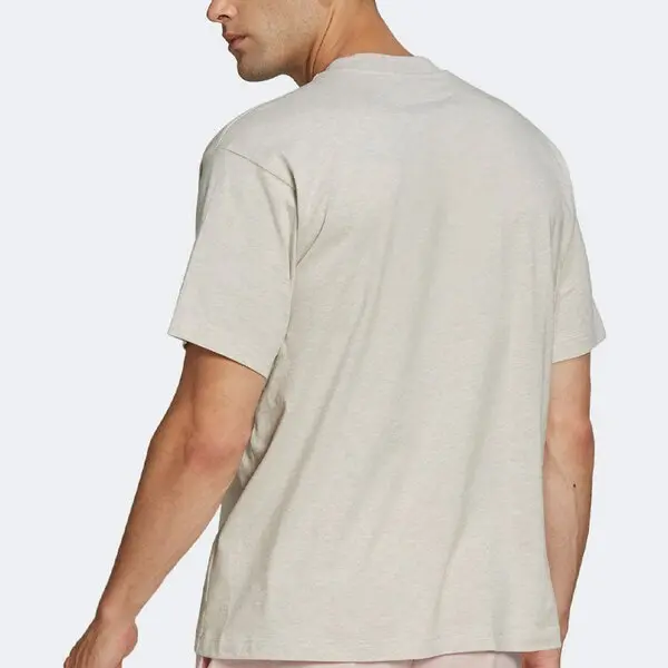Adidas Small Logo Printing Solid Color Round Neck Short Sleeve Gray T-shirt - Default Color