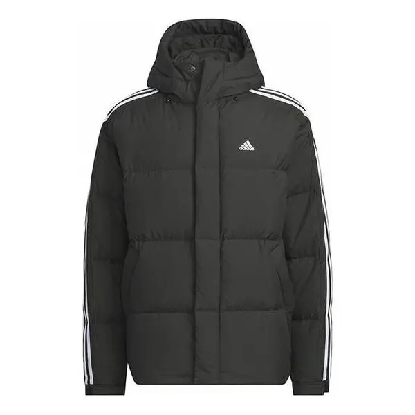 Adidas Three Stripes Puffer Down Jackets - Black