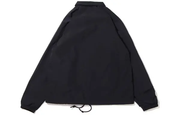 Nike Solid Color Buckle Lapel Jacket Autumn Black
