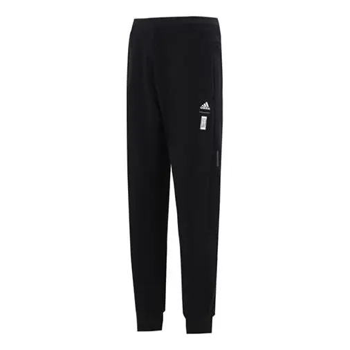 Adidas Wj Pnt Swt Martial Arts Series Logo Knit Bundle Feet Sports Pants/trousers/joggers - Black